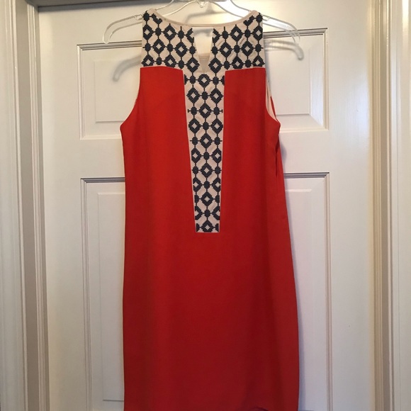 THML | Dresses | Thml Red Dress With Embroidered Neckline Small | Poshmark